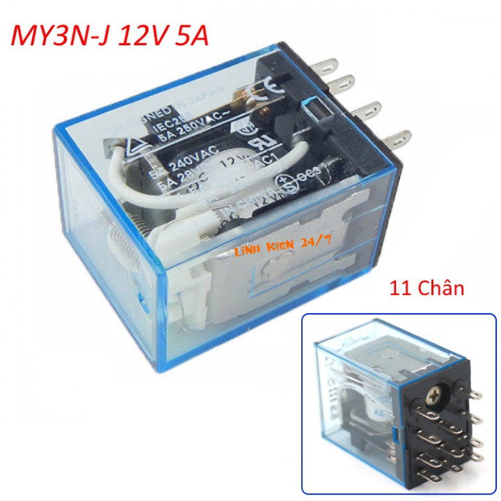 Relay Trung Gian MY3N-J 12V, 220V 5A 220VAC 11 Chân | Shopee Việt Nam