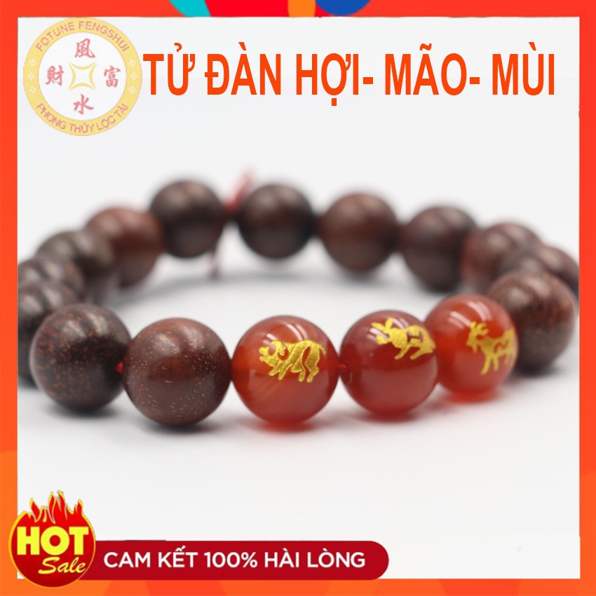 Vòng tay tam hợp gỗ Tử Đàn Hợi- Mão- Mùi | Shopee Việt Nam