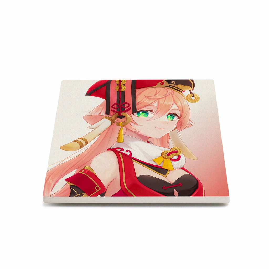 Đế Lót Ly Vuông, Miếng Lót Cốc Thấm Hút Nước Bằng Gốm Cao Cấp Phiên Bản GenShin ImPact - YanFei ...