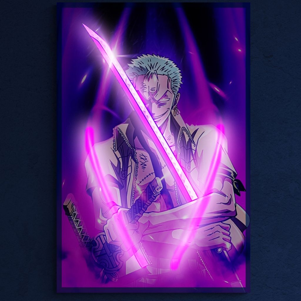 Tranh treo tường Led điểm Canvas chủ đề Anime One Piece V2 decor gaming ...