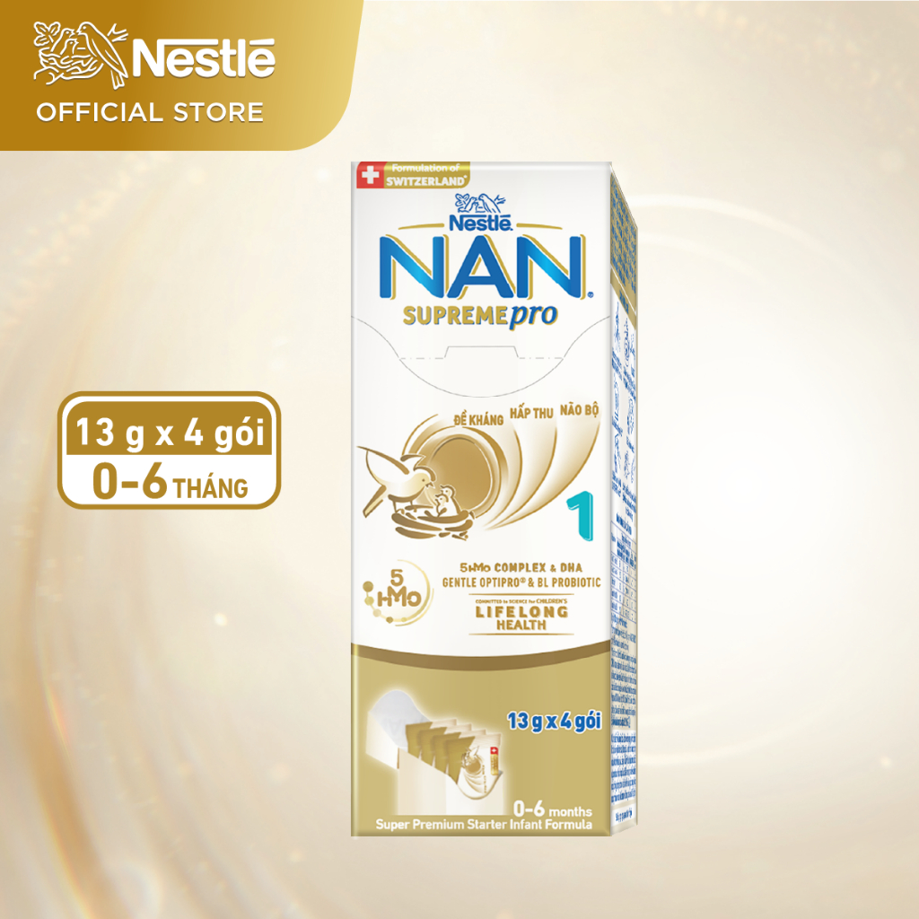 Sữa bột Nestlé NAN SupremePro 1 Hộp 4x13g với 5HMO & đạm Gentle Optipro nhập khẩu từ Đức ...