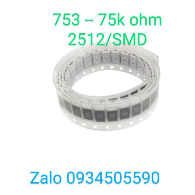 Bộ 50 Con. ĐIỆN TRỞ DÁN 753 75K KÍCH CỠ 2512 | Shopee Việt Nam