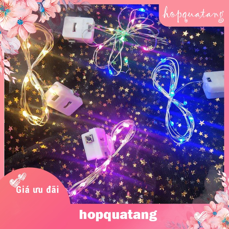 Dây đèn led trang trí fairylight đom đóm có sẵn pin 1m 2m | Shopee Việt Nam