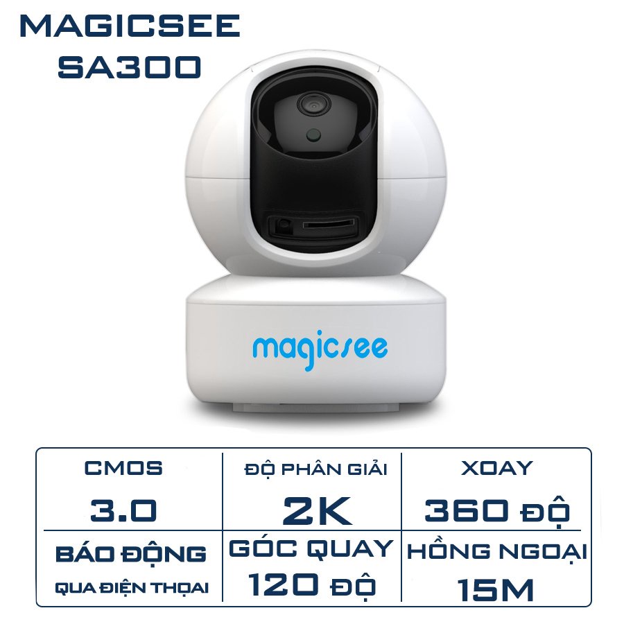 Camera giám sát không dây wifi Magicsee SA300 Cmos 3.0mp Độ phân giải ...