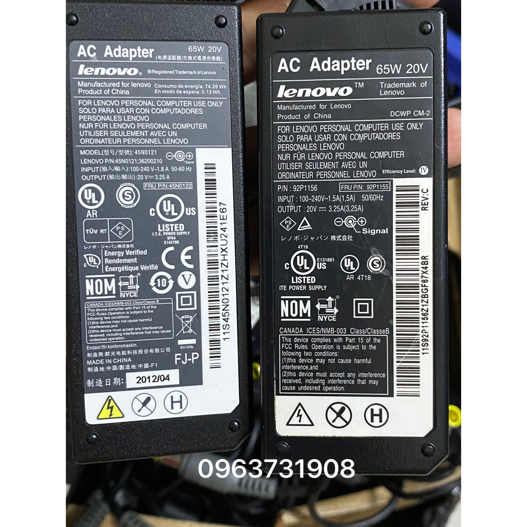 Sạc laptop Lenovo ThinkPad L330 L430 L530 R400 R500 bản gốc LENOVO ...