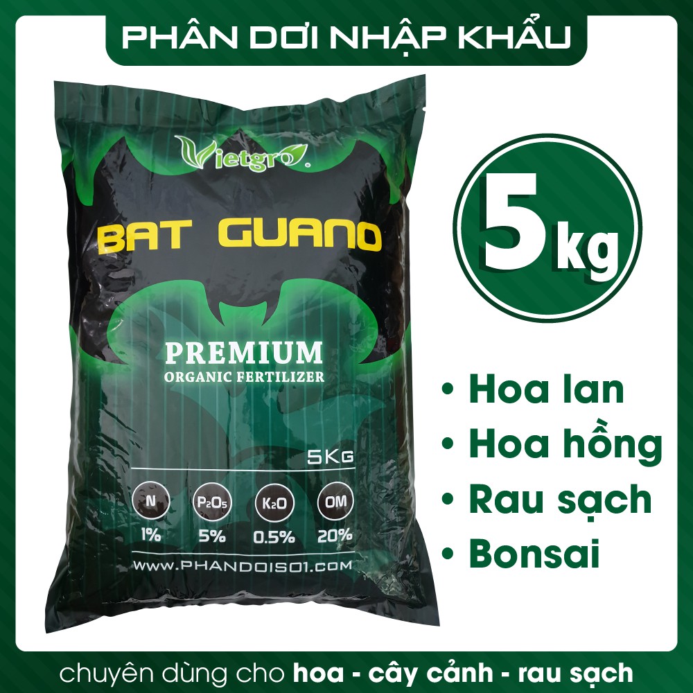 Phân Dơi Hữu Cơ BAT GUANO (Túi 5kg) - Chuyên dùng bón cho hoa lan, hoa ...