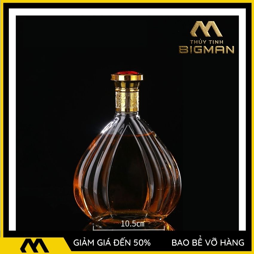 Chai thủy tinh 500ml đựng rượu kiểu dáng vỏ chai rượu ngoại dep nắp ...