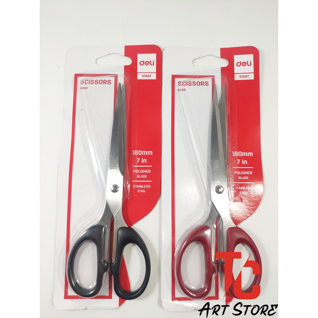 Kéo văn phòng 180mm DELI - E6009 - Đen/Đỏ | Shopee Việt Nam