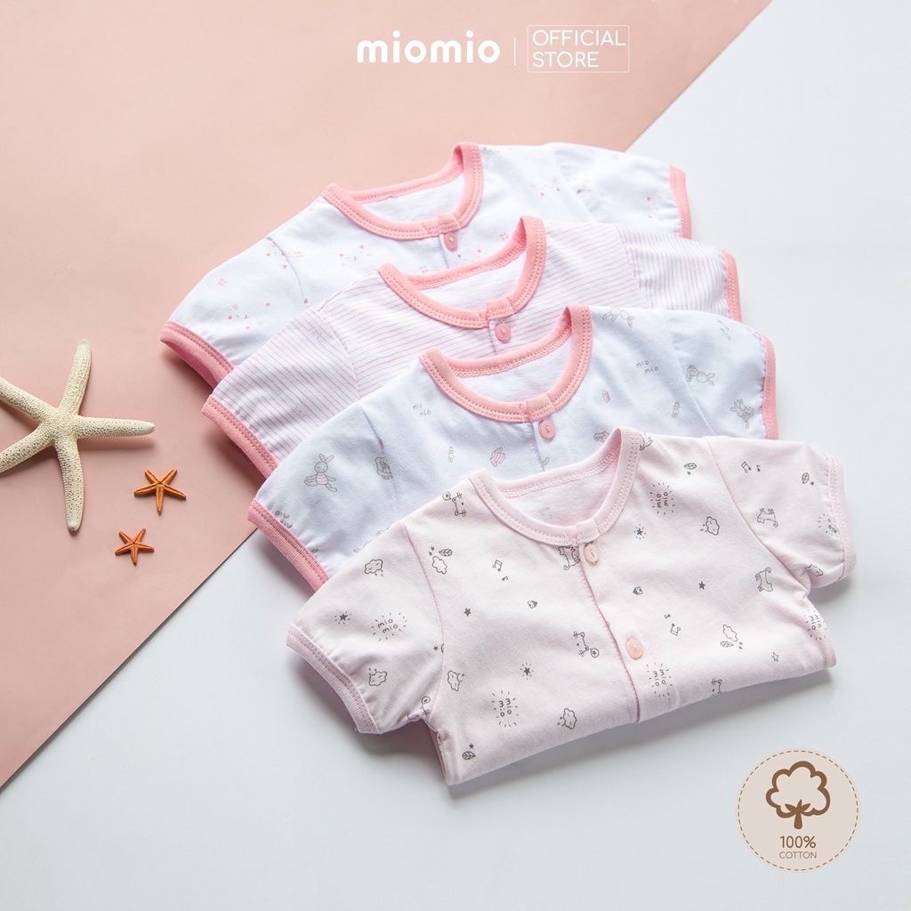 Combo 4 Áo Tay Cộc Sơ Sinh MIOMIO Vải Cotton- Bé Trai,Gái (Từ 0-24 Tháng) Thiết Kế Mùa HèThoáng ...