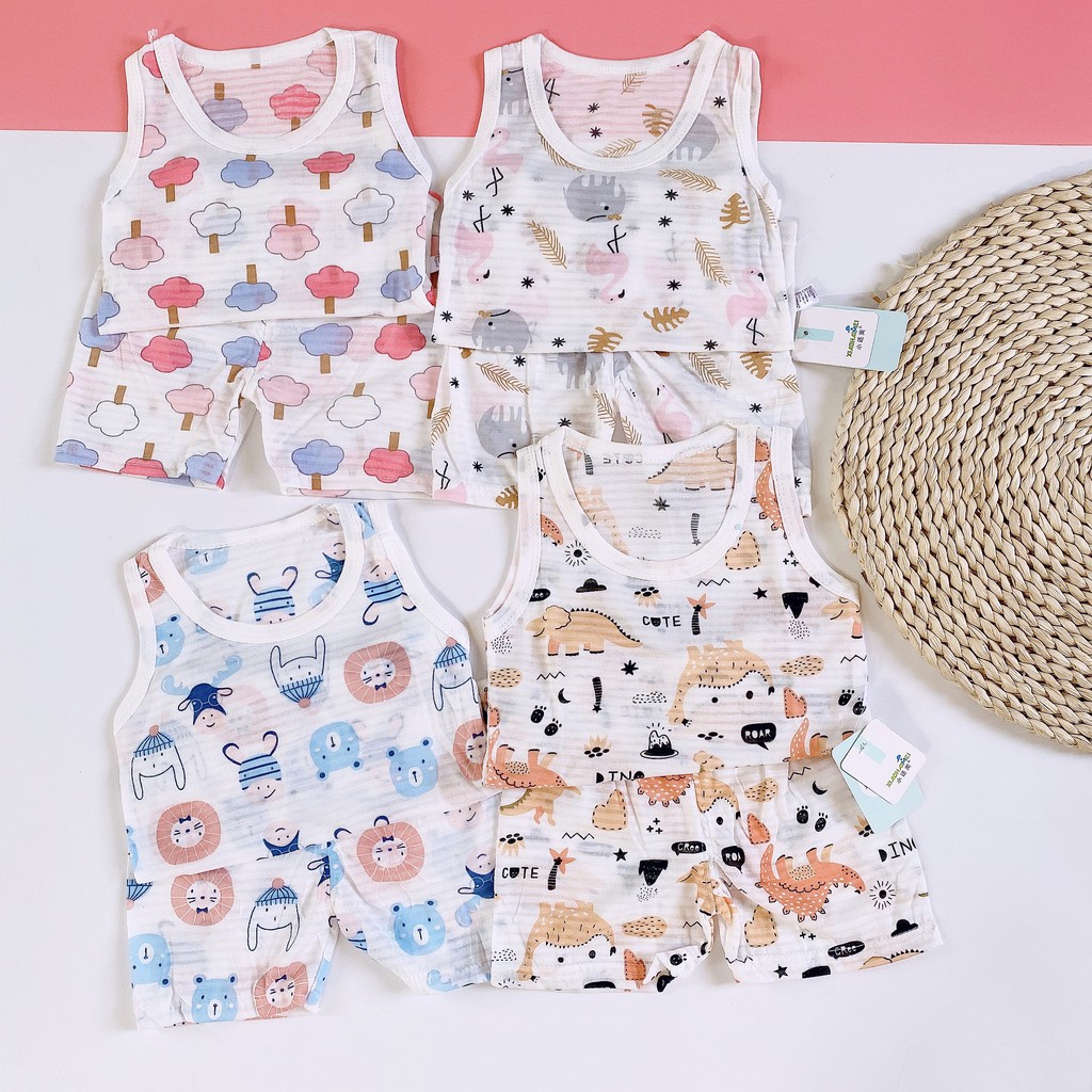 Xả !!! Bộ Ba Lỗ Sợi Tre Hàng Quảng Châu Nền Trắng Cho Bé (8-19kg) (1481 ) Shop Phúc Yến | Shopee ...