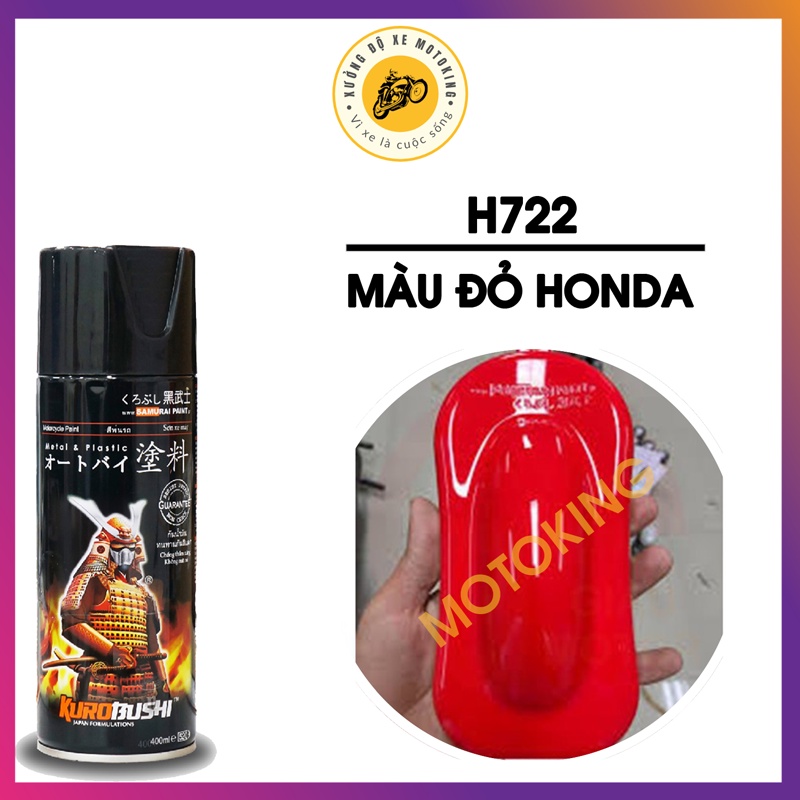 Sơn Samurai màu đỏ Honda H722 - chai sơn xịt chuyên dụng dành cho sơn xe máy | Shopee Việt Nam