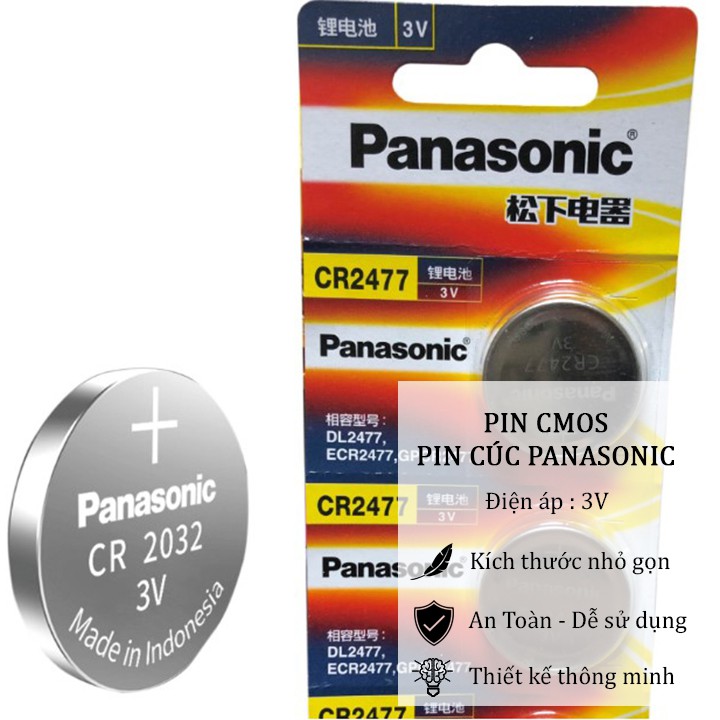 Pin Cmos CR2032 Panasonic Pin cúc áo 3V dùng cho máy tính điều khiển từ ...