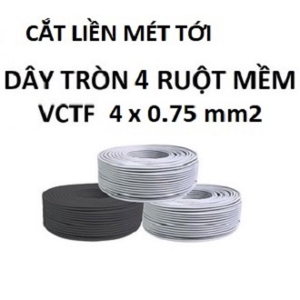 50 MÉT DÂY ĐIỆN TRÒN 4 RUỘT MỀM - VCTF 4x0.75 mm2 - Cadisun chính hãng | Shopee Việt Nam