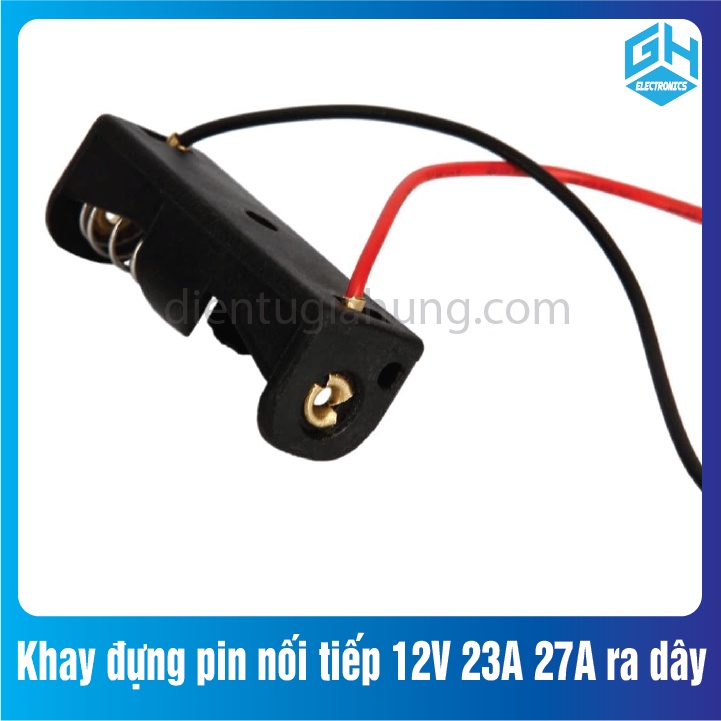 [1 Cái } Khay đựng pin màu đen nối tiếp 12V 23A ra dây 1 cell pin và 2 ...