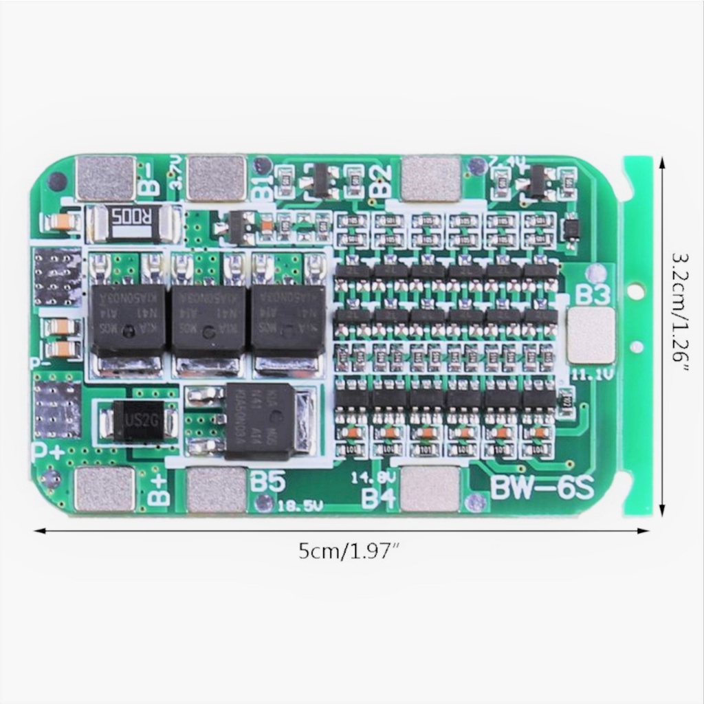 Mạch 6S 24V 12A. Mạch bảo vệ sạc xả pin lion 18650 BMS đóng khối pin 6S ...