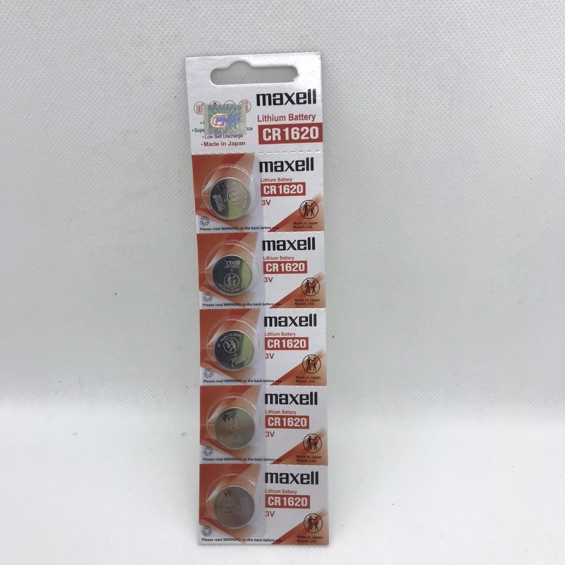 Vĩ 5 Viên 1620 pin 3V MAXELL CR1620 Lithium dùng thay thế pin Remote xe ...