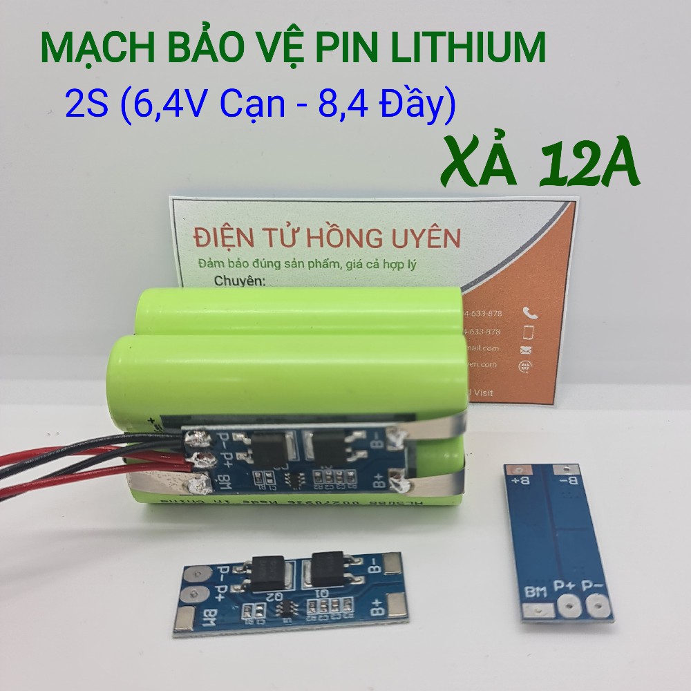 Mạch bảo vệ pin Lithium 2S 12A. Dòng xả 12A Chuyên dùng đóng khối 2S (6 ...