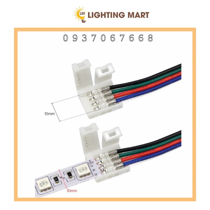 Khớp nối dây Led dán 12V 5050 RGB 4 chân 10mm không hàn - Phụ kiện dây ...