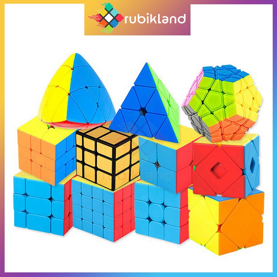 Rubik Half Bright Stickerless 2x2 3x3 4x4 5x5 Pyraminx Megaminx Không ...