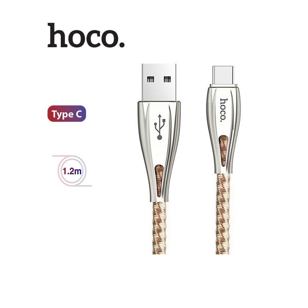 Cáp sạc 2.4A Hoco U56 Type-C vật liệu bọc thép cao cấp siêu bền dài 1 ...