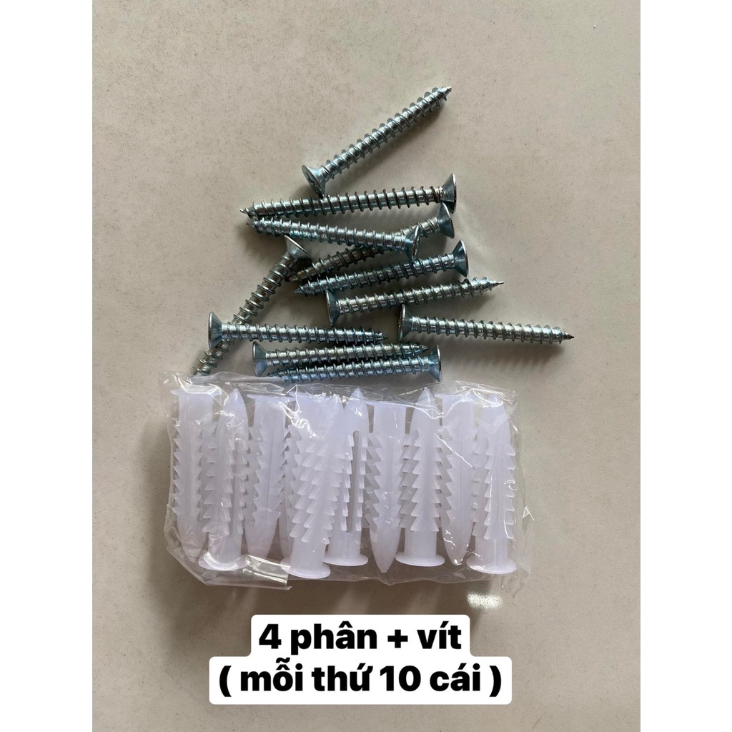 Tắc kê nhựa + vít 3F, 4F, 5F, 6F, 7F, móc chữ L 6F, 8F, 1T, móc treo đồ, móc màng (mùng), vít ...