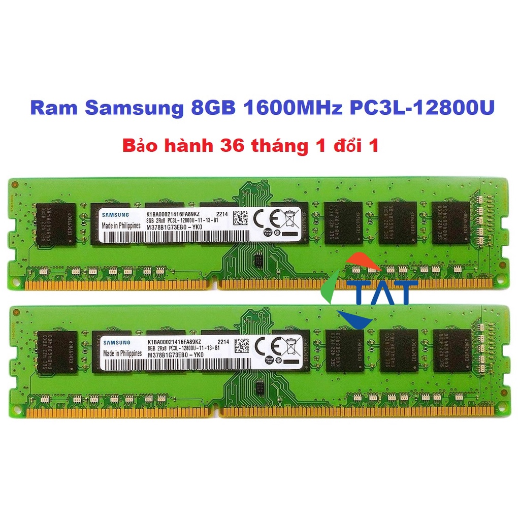 Ram PC Samsung 8GB DDR3 1600MHz PC3L-12800U 1.35V Chính Hãng - Bảo hành ...