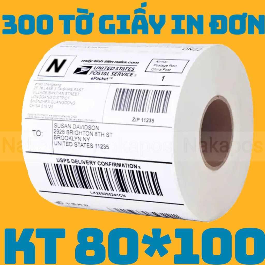 Giấy In Tem, In Nhãn, Tem Dán, Tem Nhiệt khổ 80X100 ( Loại 30m ...
