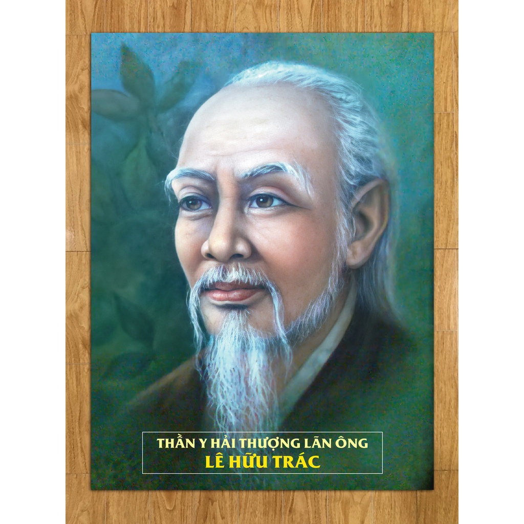 Tranh Hải Thượng Lãn Ông Lê Hữu Trác (KHÔNG KHUNG) 45x60cm bằng vải ...