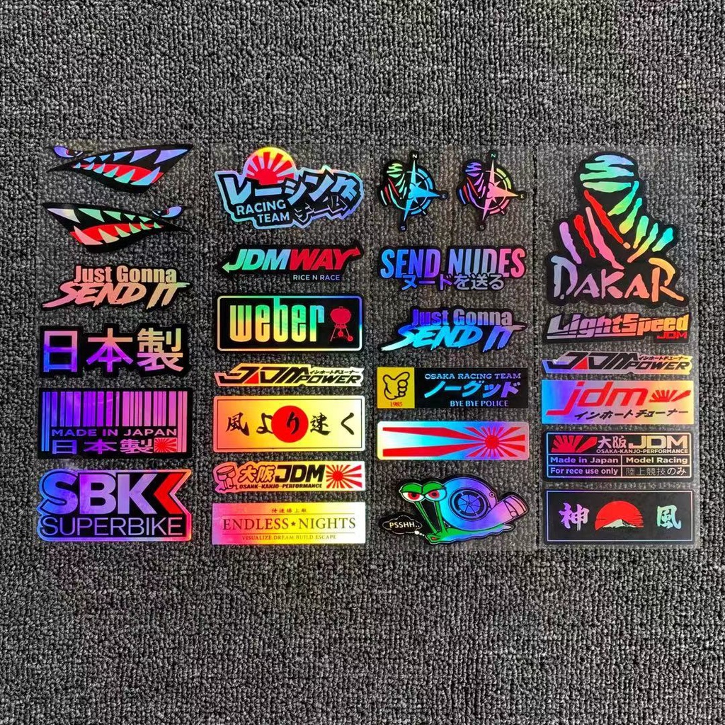 JDM AKRAPOVIC MOTUL Brembo GoPro Vinyl Holographic Sticker Dán xe máy và Đề can Chống thấm nước ...