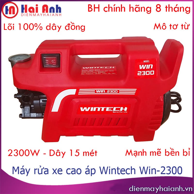 Máy bơm nước rửa xe áp lực cao mini, xịt xe máy, ô tô gia đình Wintech WIN 2300W chất lượng cao ...
