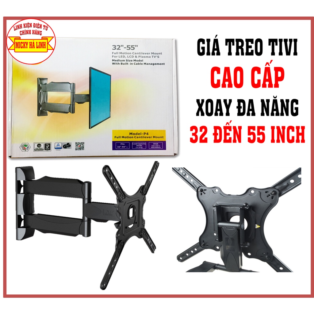 [Hàng nhập khẩu] Khung Treo Ti vi Cao Cấp Đa Năng P4 N B chính hãng Xoay 360 độ, Đa năng 4 chiều ...