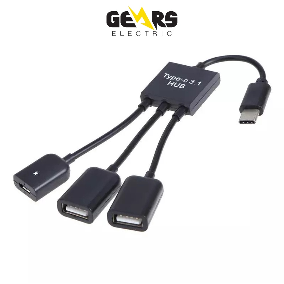 Cáp OTG 3 Đầu USB Type C Cho Điện Thoại Android Kết Nối Với Chuột Và ...