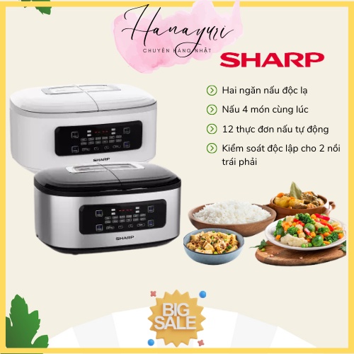 Nồi Đôi Đa Năng Twin Cooker Sharp KN-TC50VN-SL/WH 1.8L - Hàng Chính ...