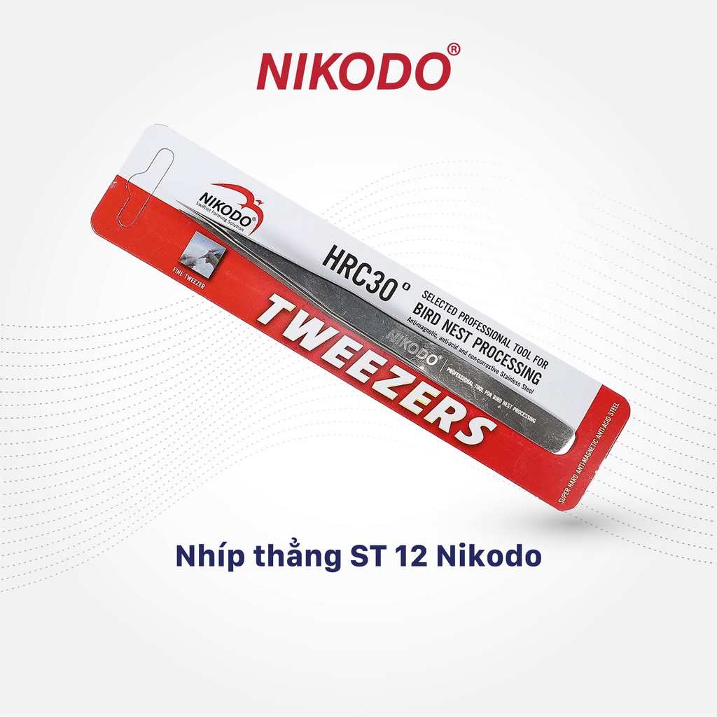 Nhíp thẳng thép không gỉ cao cấp nhặt lông yến Nikodo, nối mi volume êm ...