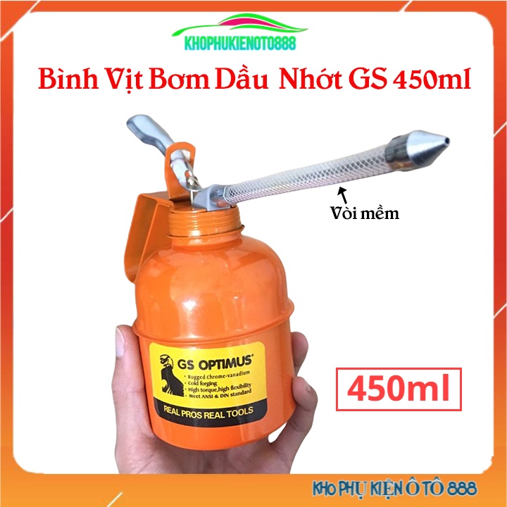 Bình bơm vịt dầu châm nhớt GS dung tích 450ml vòi mềm màu cam | Shopee Việt Nam