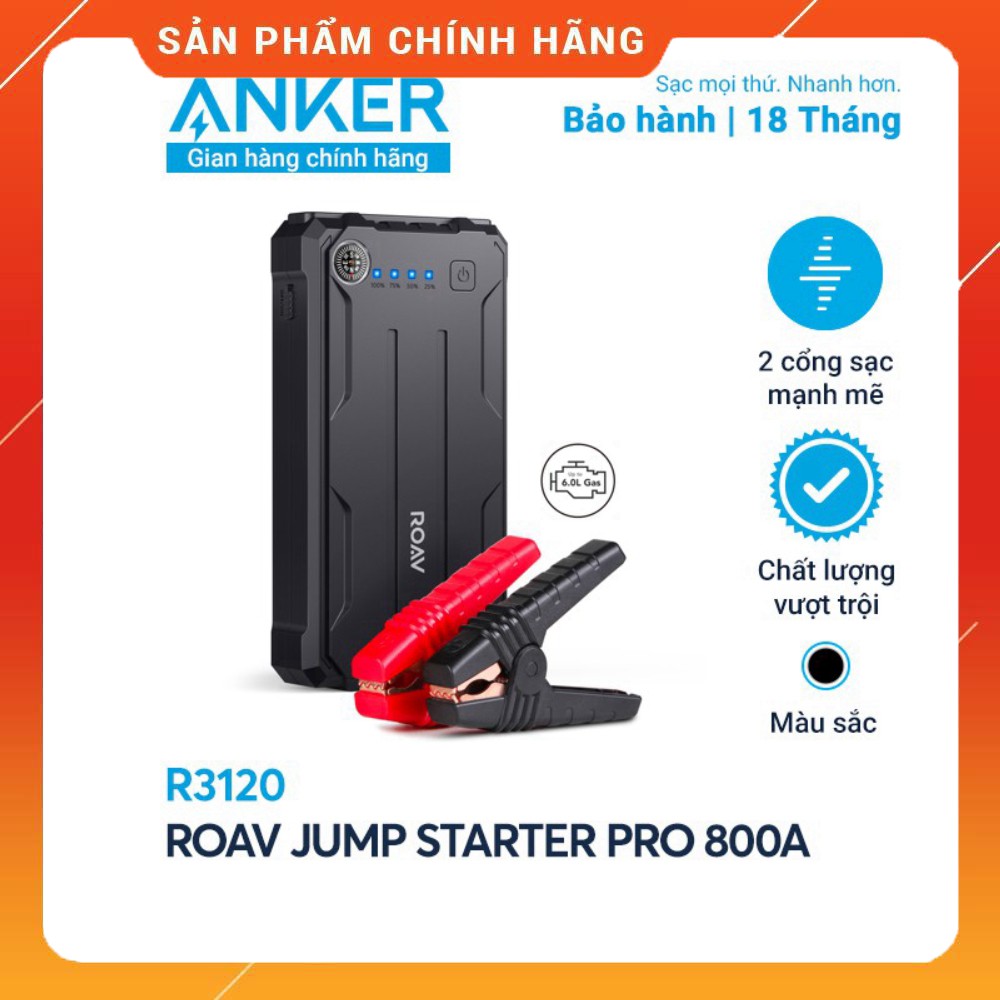Bộ Pin sạc dự phòng kiêm kích bình ô tô ROAV Jump Starter Pro | Shopee ...