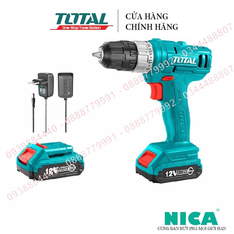 Máy khoan vặn vít dùng pin Total TDLI1211 máy khoan cầm tay 12V tốc độ ...