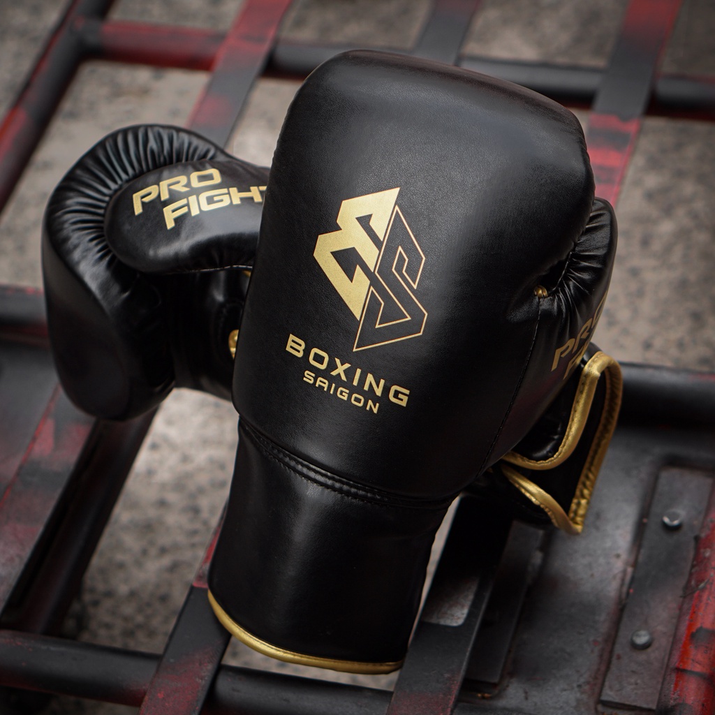 Găng Tay Boxing Saigon Pro Fight Gloves - Black | Shopee Việt Nam