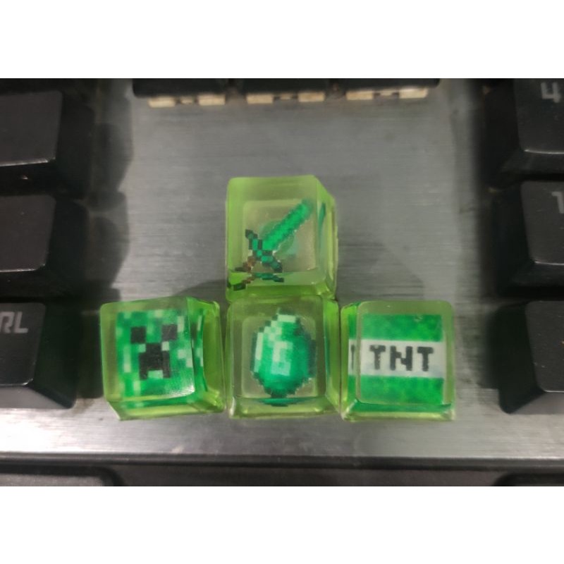 Keycap Minecraft resin cho phím cơ chủ đề màu xanh | Shopee Việt Nam