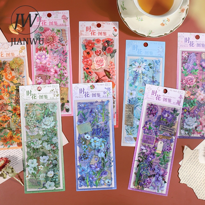 Bộ 4 Tấm Sticker PET Trong Suốt Họa Tiết Hoa Dùng Trang Trí Sổ Tay ...