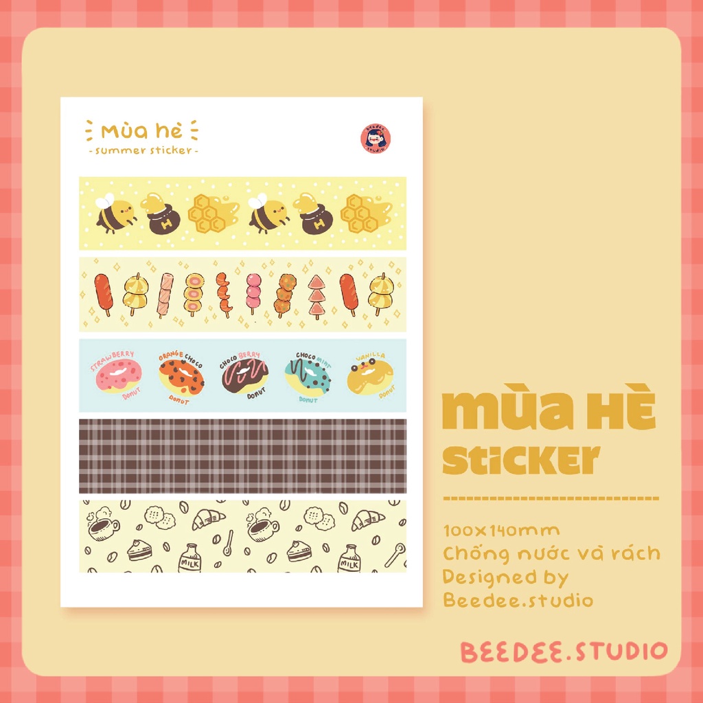 |MUA 1 TẶNG 1| Tấm sticker MÙA HÈ decal chống thấm nước | Hàng độc ...