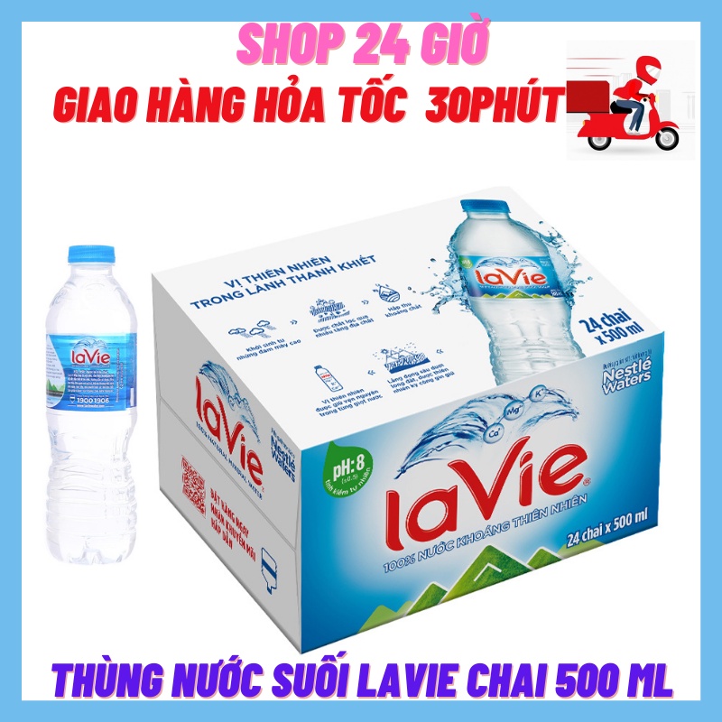 Nước Suối Lavie Chai 500 Ml Thùng 24 Chai - Shop 24 Giờ | Shopee Việt Nam