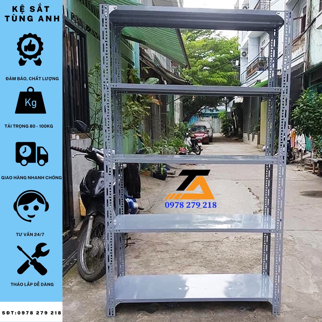 Kệ sắt v lỗ 5 tầng cao 1m5 x dài 1m2 x rộng 40 | Shopee Việt Nam