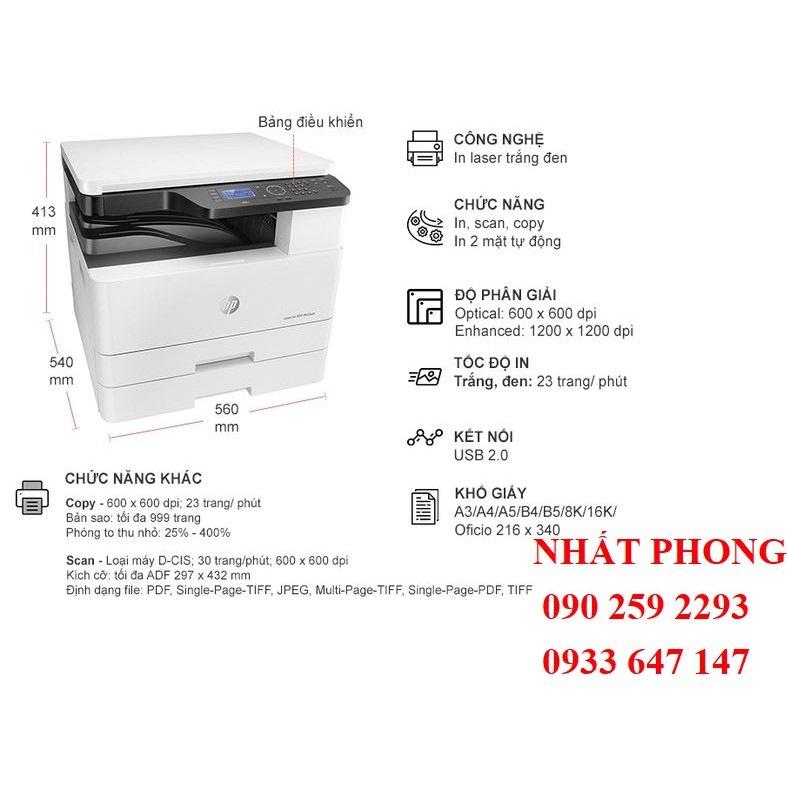 Máy in HP LaserJet MFP M436dn khổ A3 In / scan / copy / Duplex ...