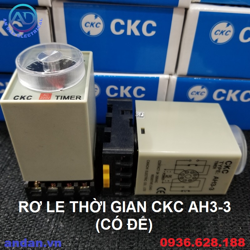 Rơ le thời gian, Relay timer, Rơle hẹn trễ CKC AH3-3 220VAC 24VDC 10S 30S 60S 10M 30M 60M ...