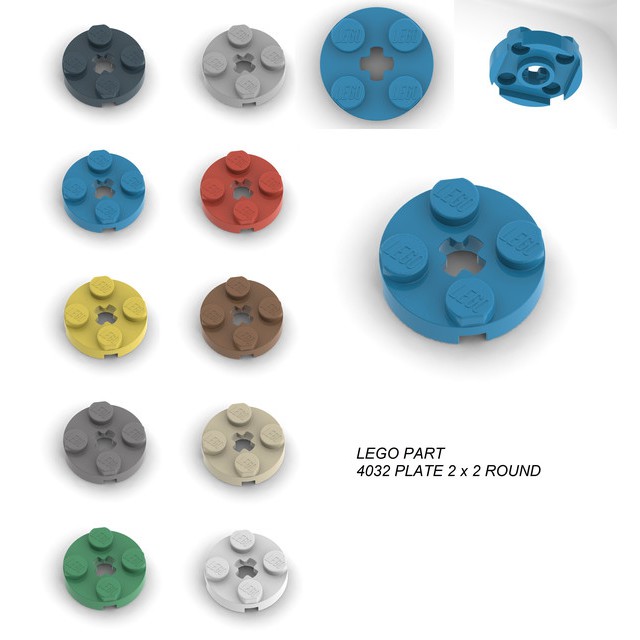 Gạch Lego lắp ghép chính hãng Tấm 2 x 2 tròn có lỗ trục (2x2) / Part ...