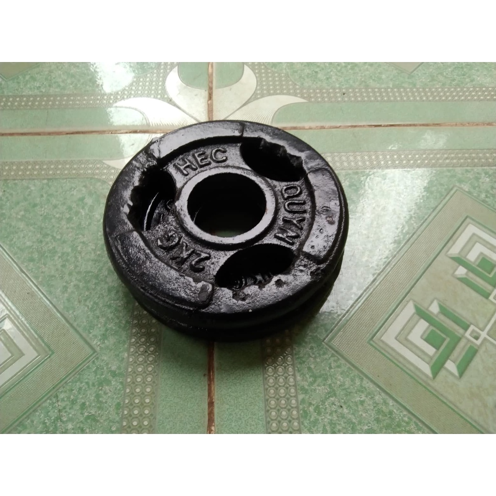 Bộ sản phẩm tạ bánh gang đúc 4 viên tạ bánh 3kg + 4 viên tạ bánh 2kg lỗ ...