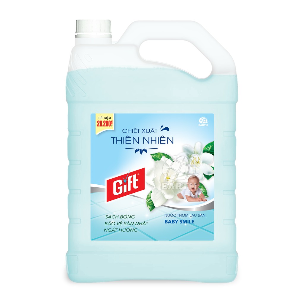 Nước lau sàn Gift Tinh chất Thiên nhiên Baby Smile can 3,8kg - (Nhiều mùi hương) | Shopee Việt Nam