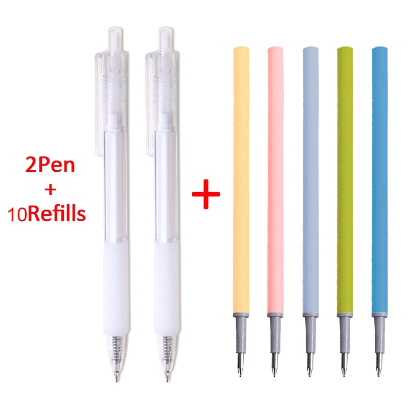 Set 2 Bút Bi + 10 Ruột Bút Bi Màu Đen Ngòi 0.5Mm | Shopee Việt Nam
