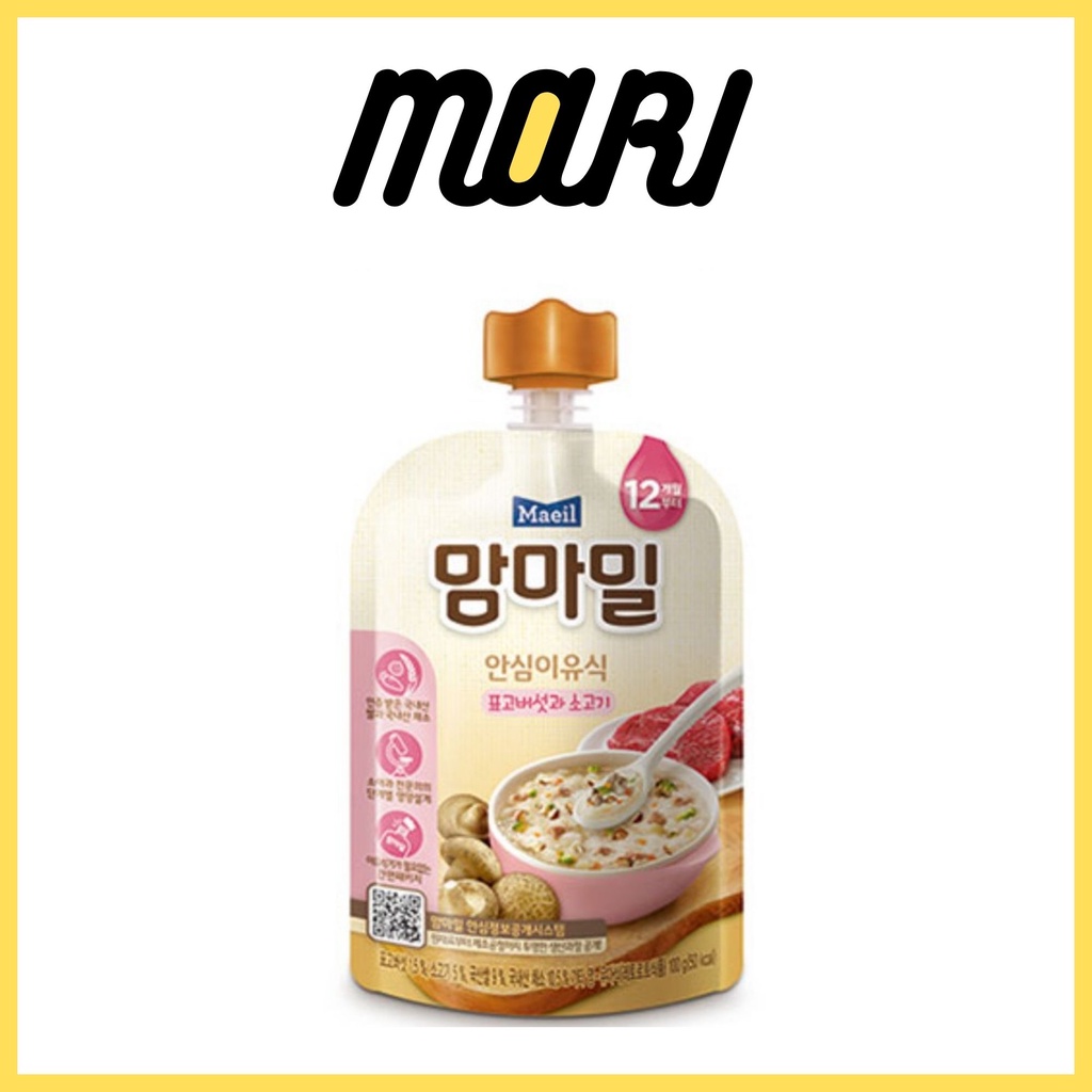 Cháo ăn dặm Organic vị nấm hương và thịt bò Maeil 100g (12M) | Shopee Việt Nam